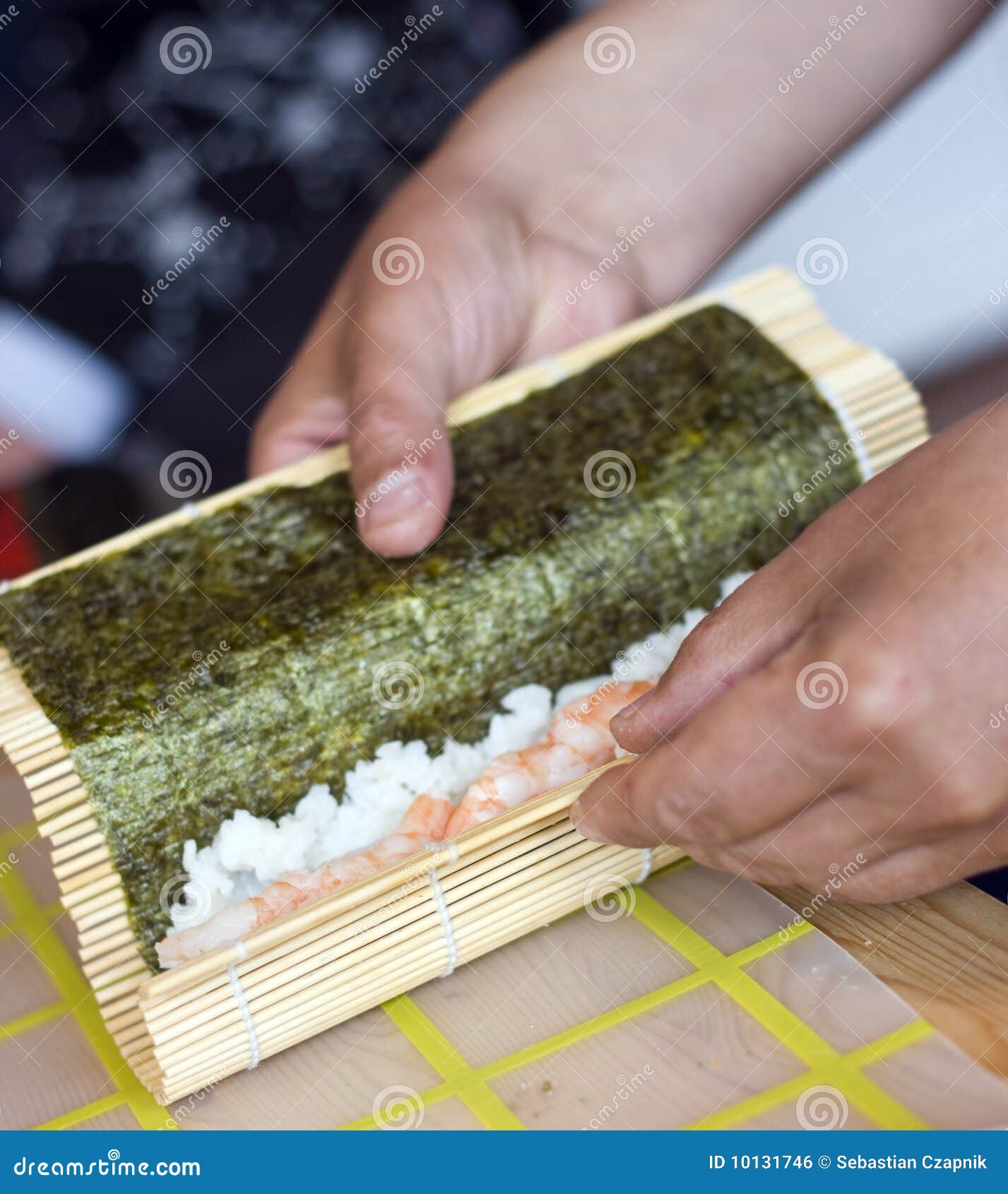 Making sushi stock photo. Image of kitchen, hand, home - 10131746