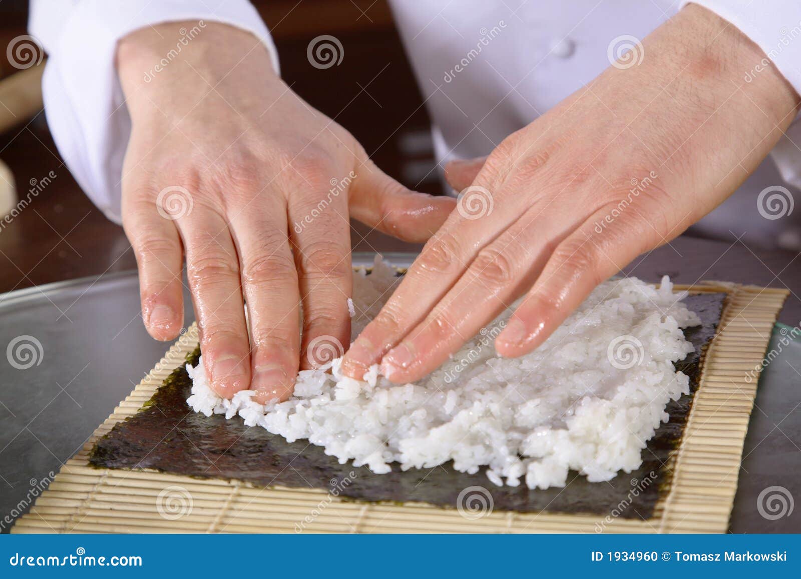 Making Sushi stock photo. Image of cook, kitchen, chef - 1934960