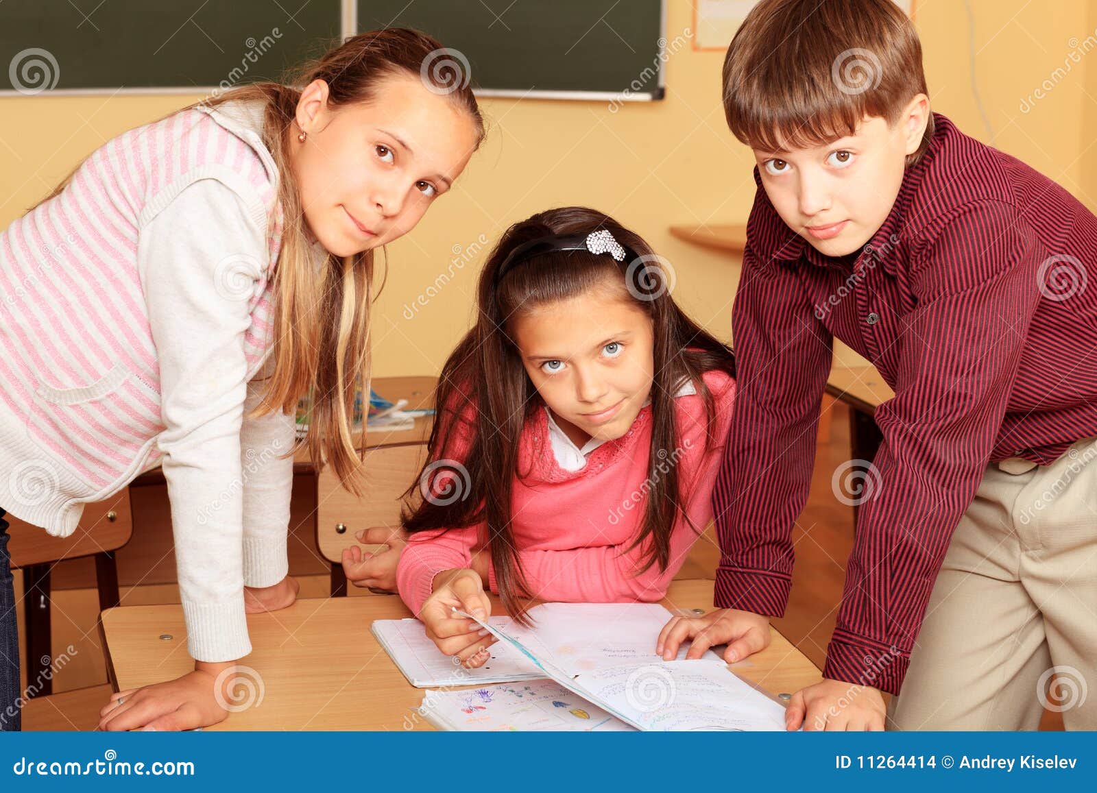 Making a task stock photo. Image of girls, lesson, scholar - 11264414
