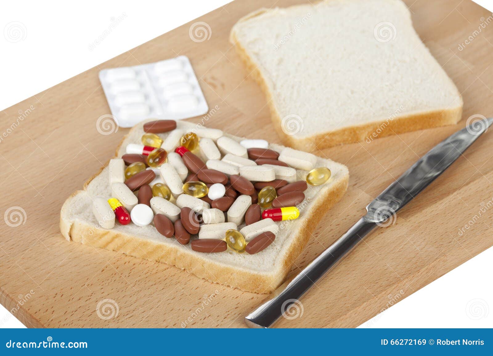 Making a Tasty Sandwich Filled with Pills and Tablets Stock Image ...