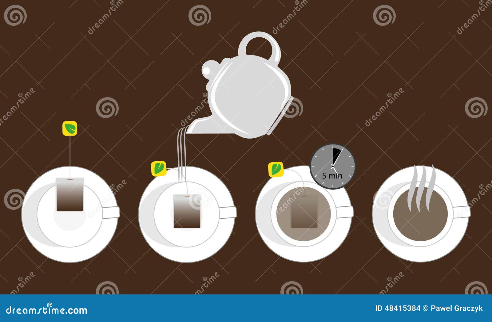 Making tea stock vector. Illustration of garden, symbol - 48415384
