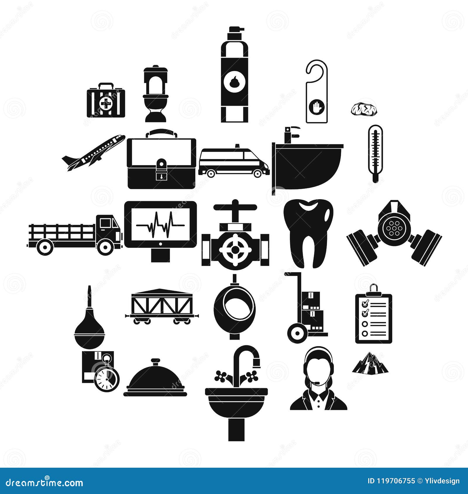 Making Things Icons Set, Simple Style Stock Vector - Illustration of ...