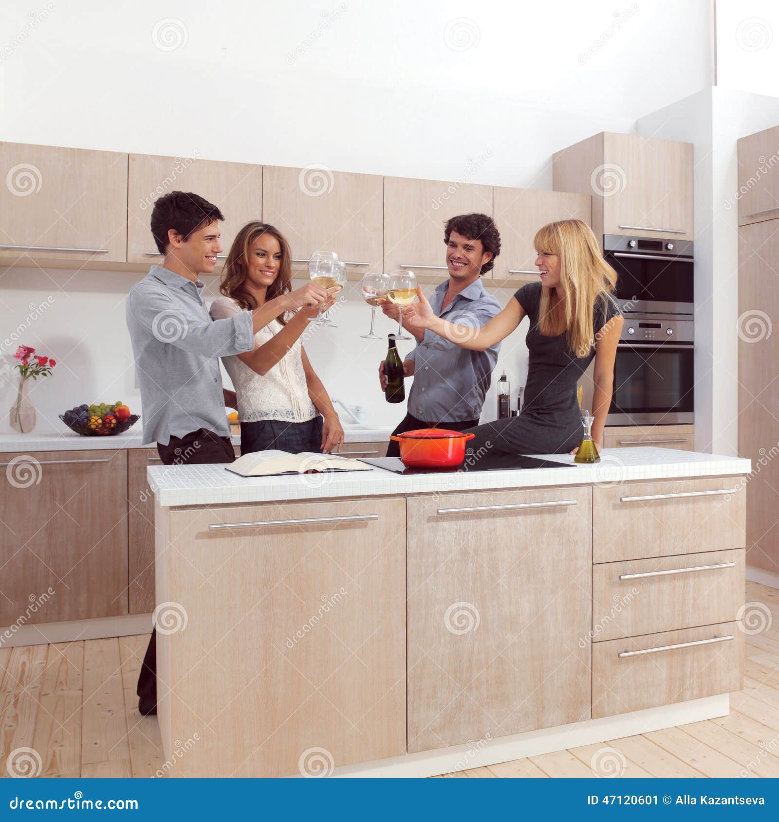 Making Toast Around Table stock image. Image of food - 47120601