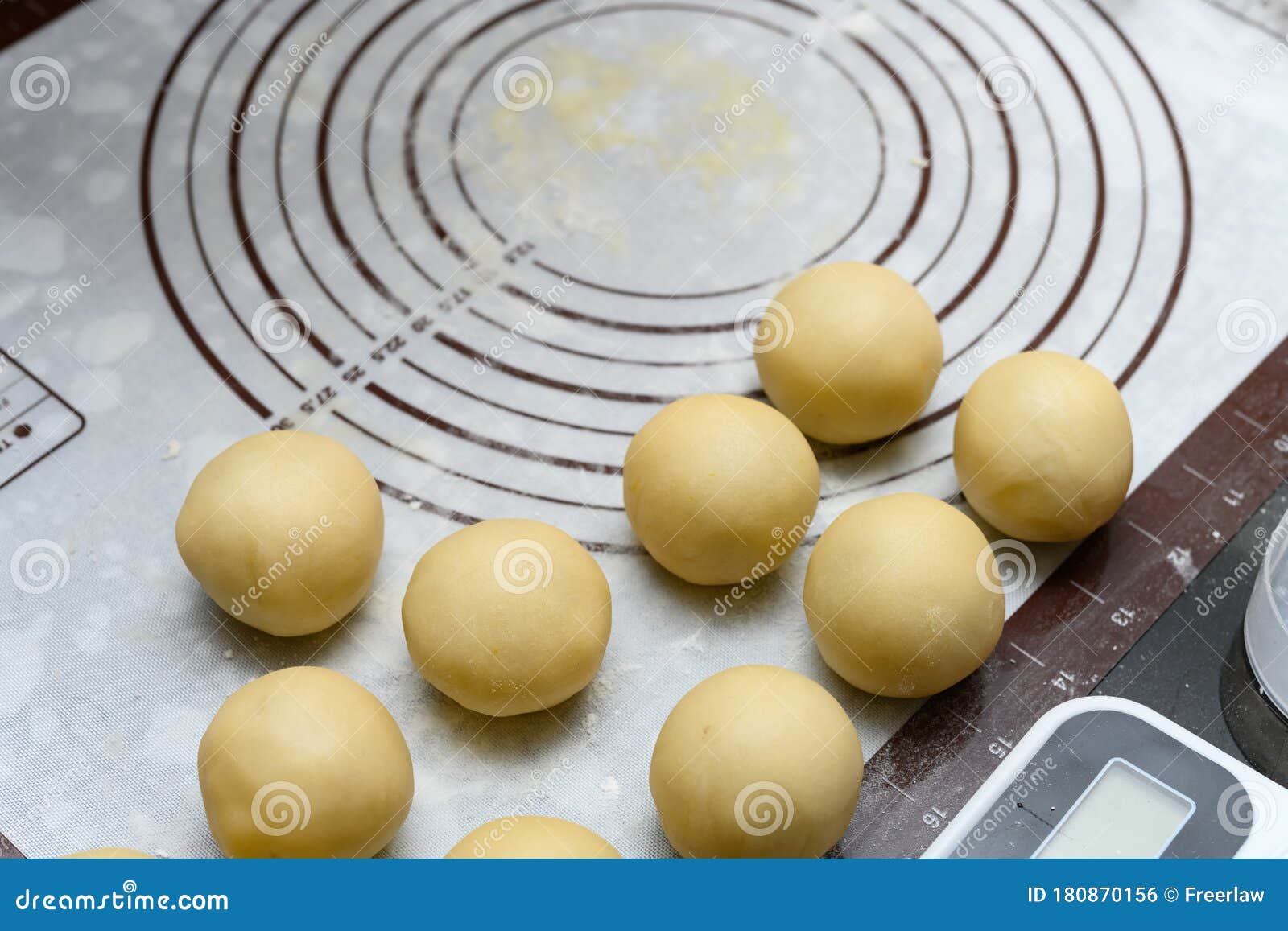 Making Traditional Chinese Snack Preserved Egg Cakes at Home Stock ...