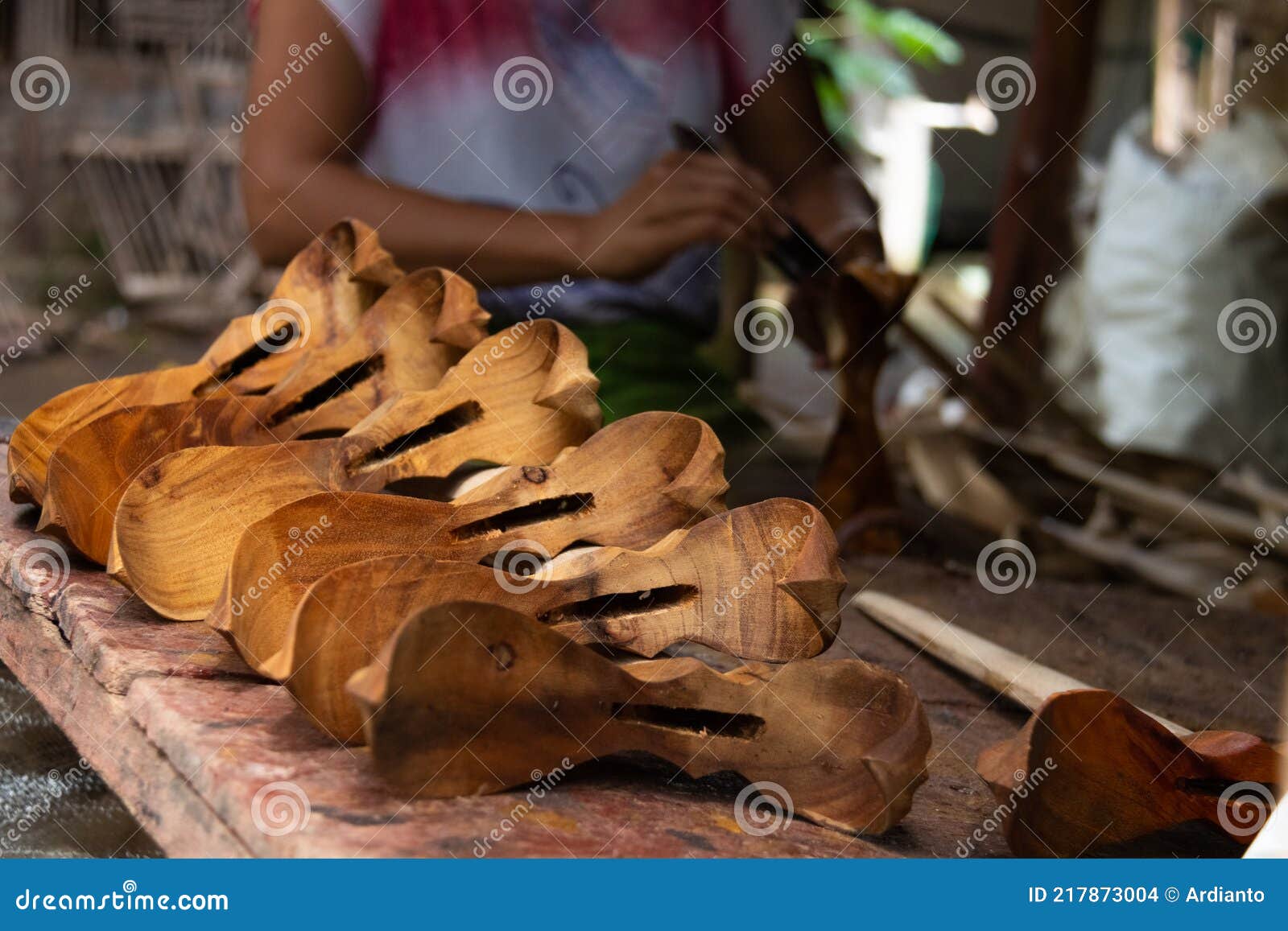 Making a Traditional Keris Handle Stock Photo - Image of knife ...