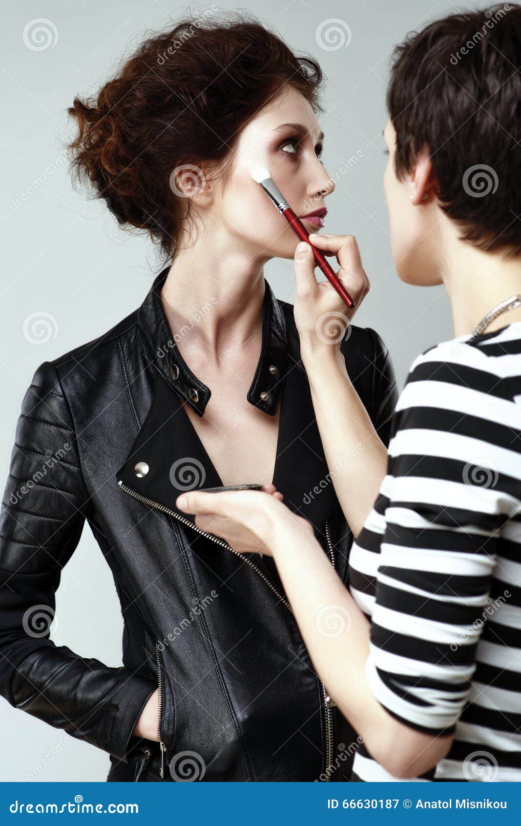 Making Up the Face - Professional Makeup Artist Working Stock Image ...