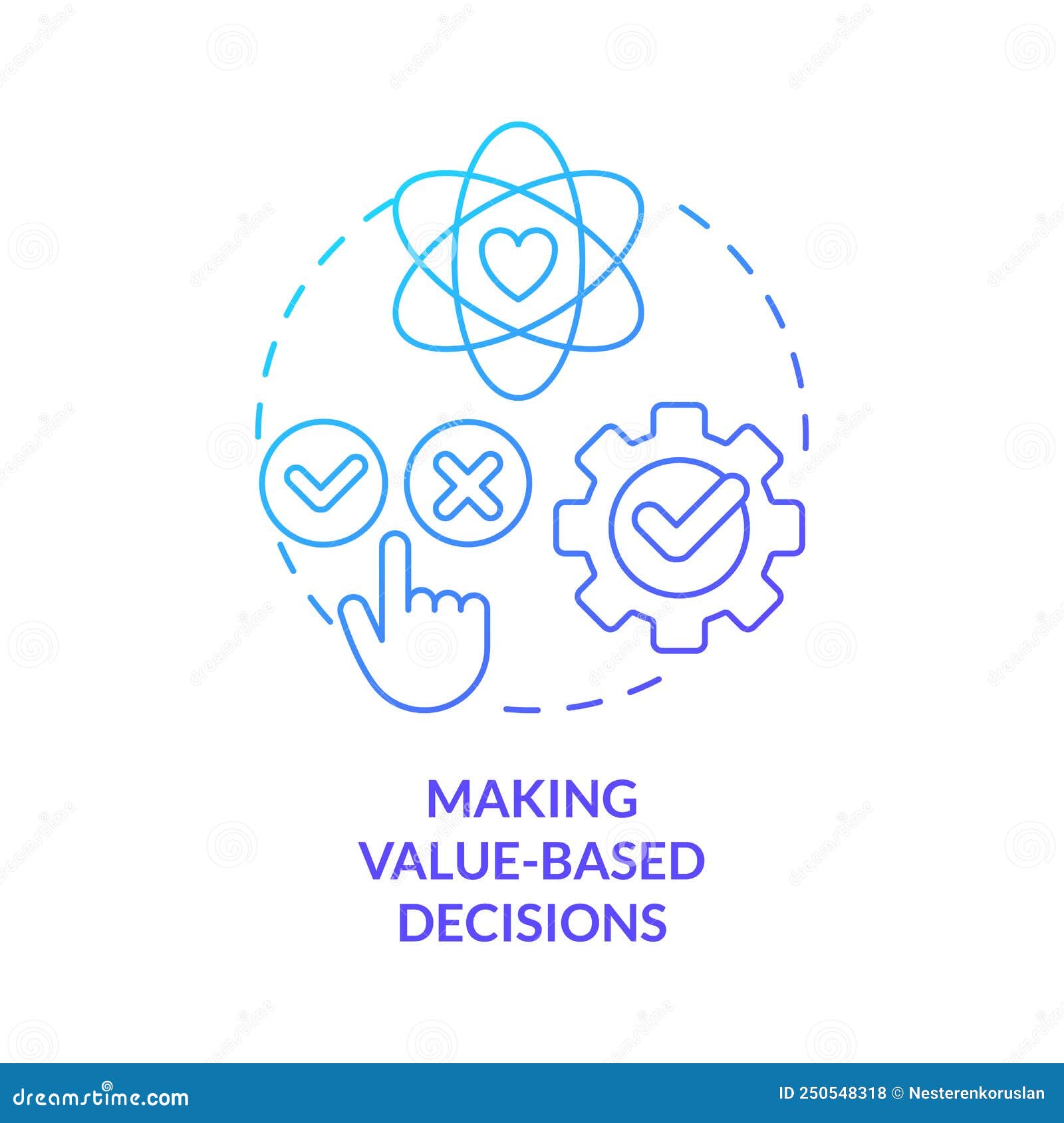 Making Value-based Decisions Blue Gradient Concept Icon Stock Vector ...