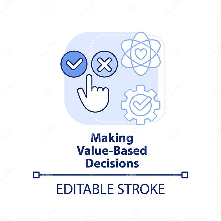 Making Value-based Decisions Light Blue Concept Icon Stock Vector ...