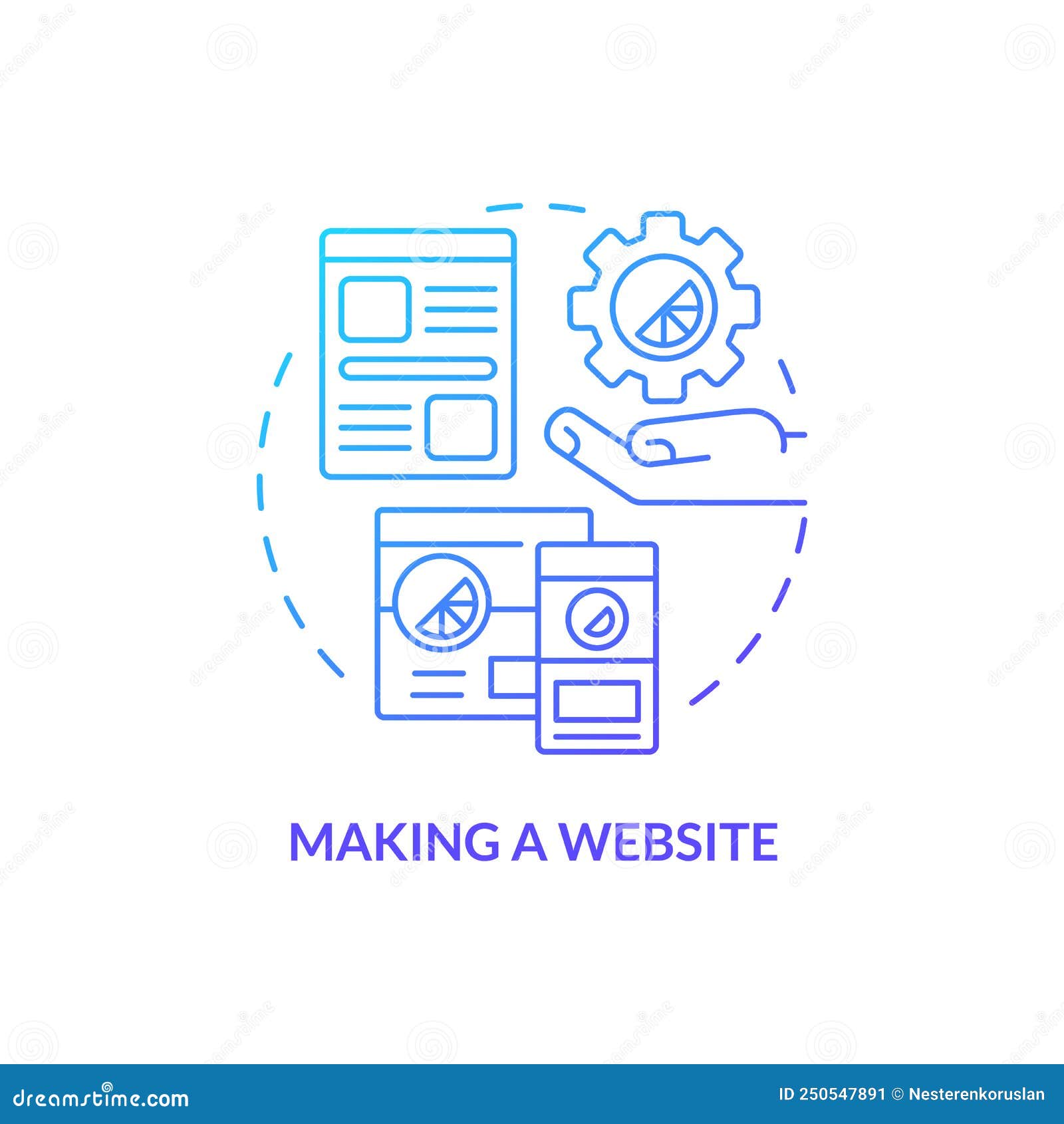 Making Website Blue Gradient Concept Icon Stock Vector - Illustration ...