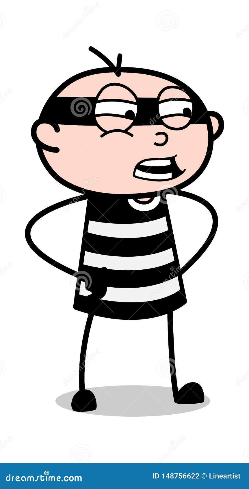 Making Weird Face - Cartoon Thief Criminal Guy Vector Illustration ...