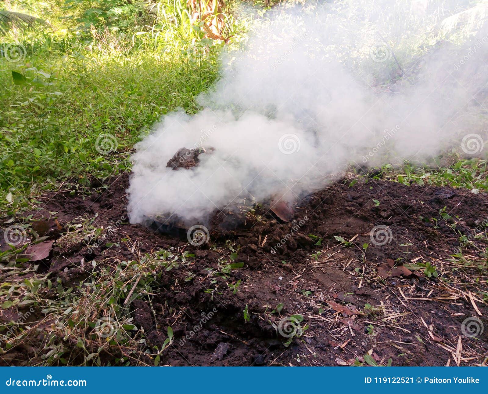 Making wood charcoal stock image. Image of manufacture - 119122521
