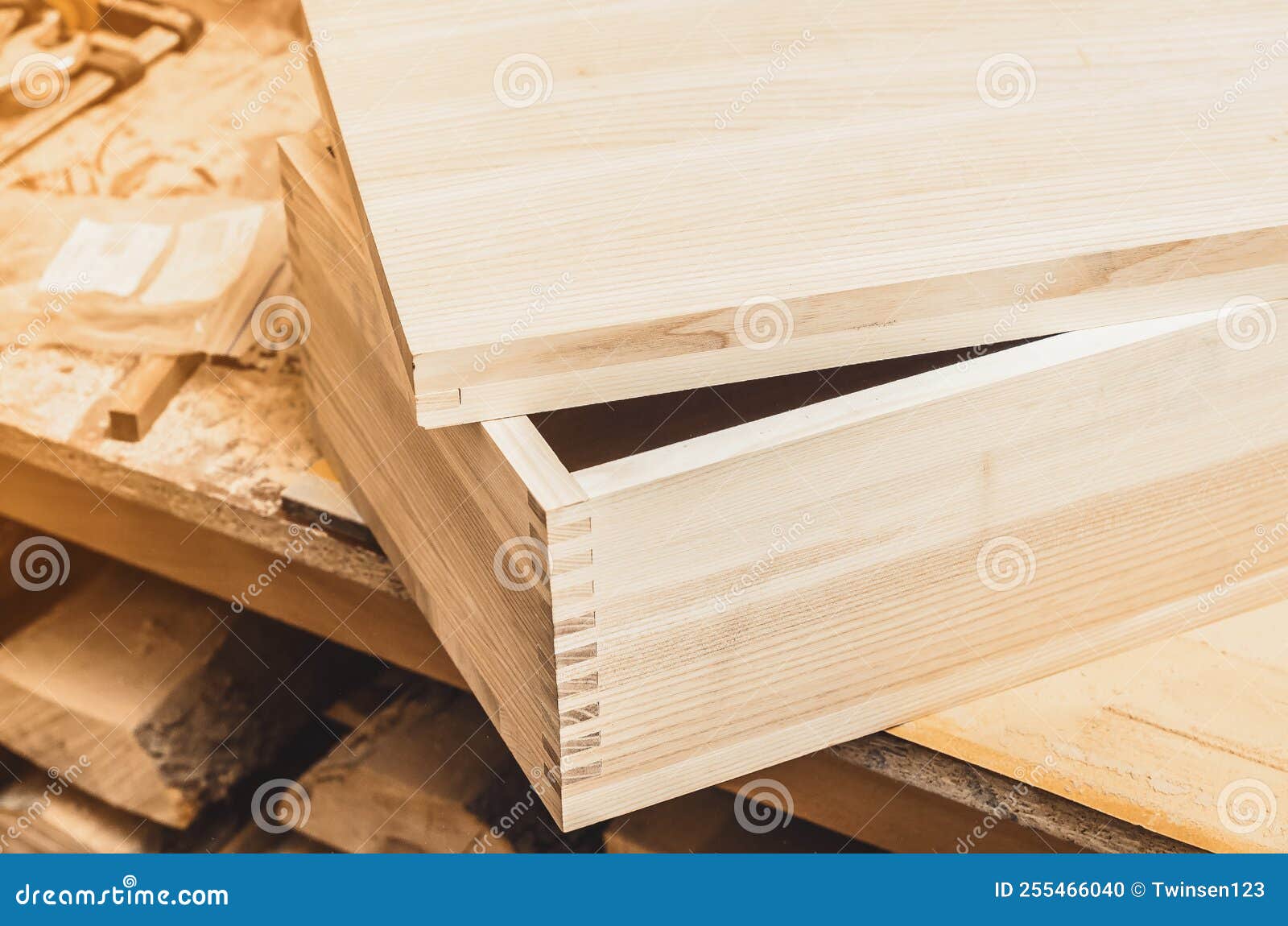 Making a Wooden Box in a Carpentry Workshop Stock Photo - Image of ...