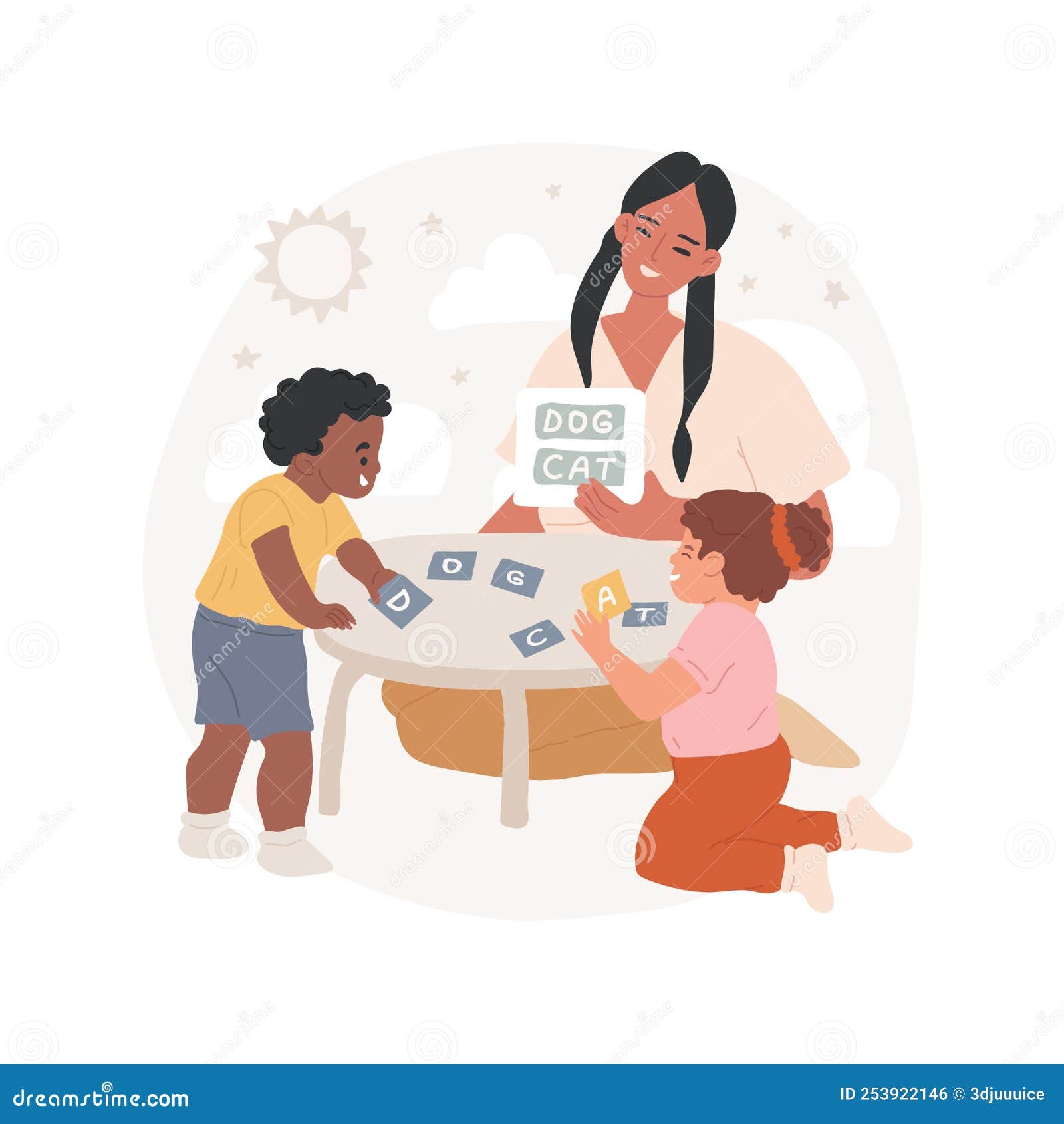 Making Words with Letters Isolated Cartoon Vector Illustration. Stock ...