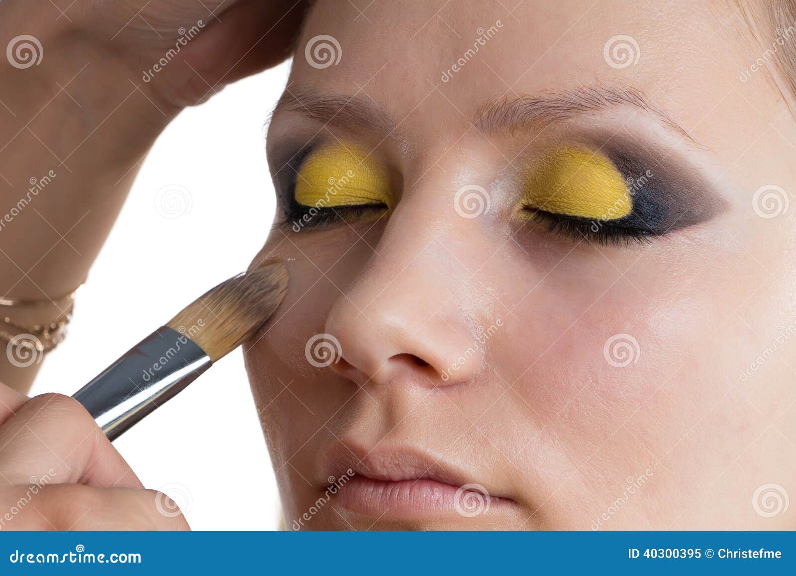 Making yellow Make up stock image. Image of long, artist - 40300395