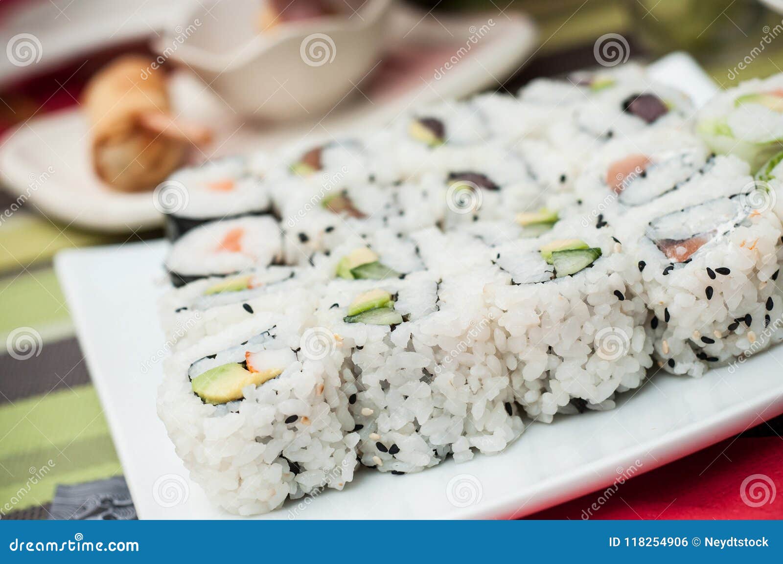 Makis Assortment at the Chinese Restaurant Stock Photo - Image of lunch ...