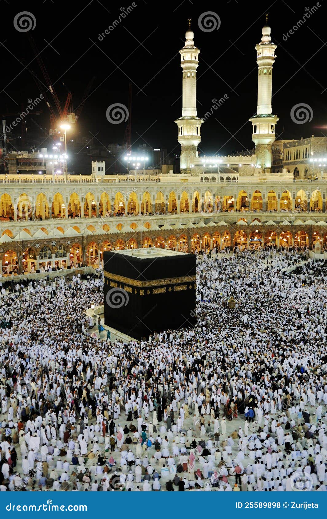 Makkah Kaaba Hajj Muslims stock photo. Image of holiest - 25589898