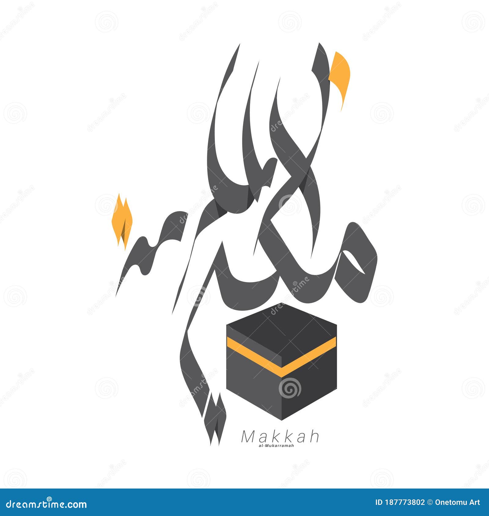 Makkah Written In Arabic Calligraphy. Vector Design | CartoonDealer.com ...