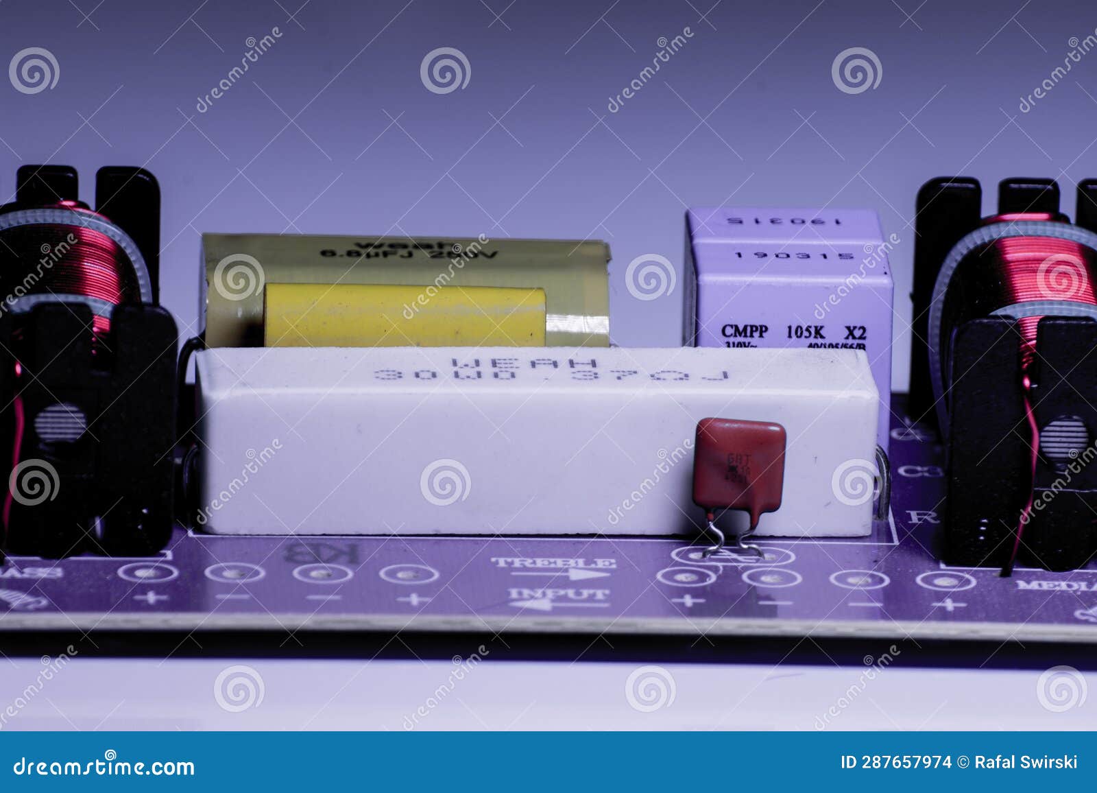 Electronic Circuit Board with Components and Solenoid Coil Stock Photo ...