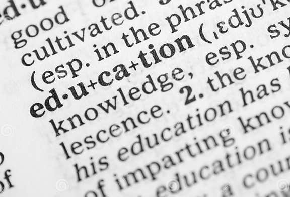 Makrobild Der Wörterbuchdefinition Der Ausbildung Stockfoto - Bild von ...