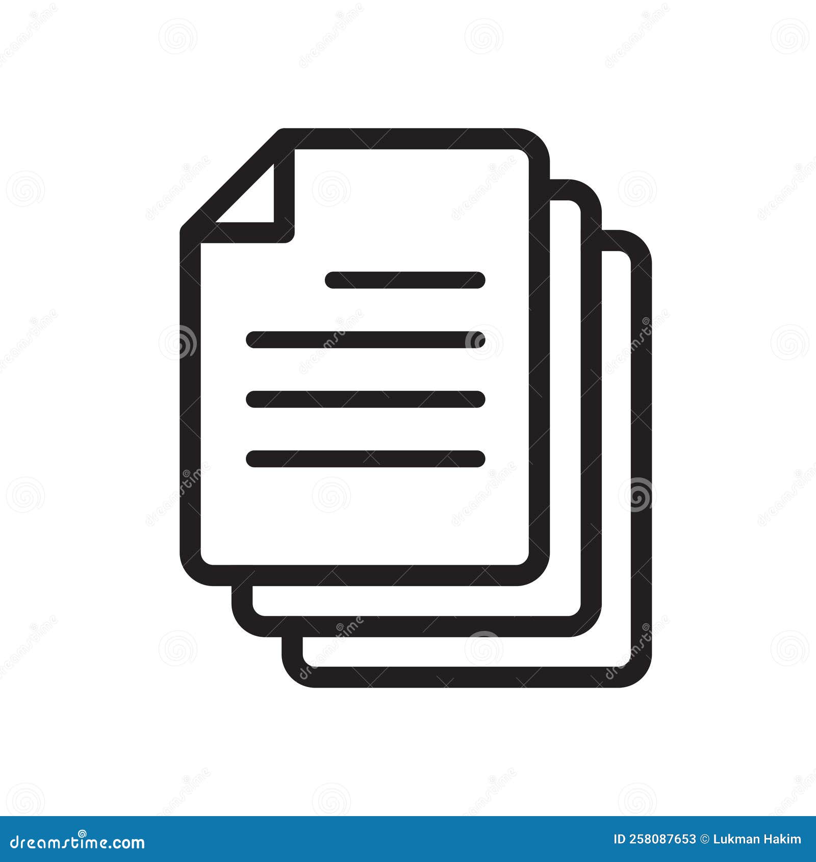 Document Symbol. Document Icons. Paper Document Page Icon Stock Vector ...