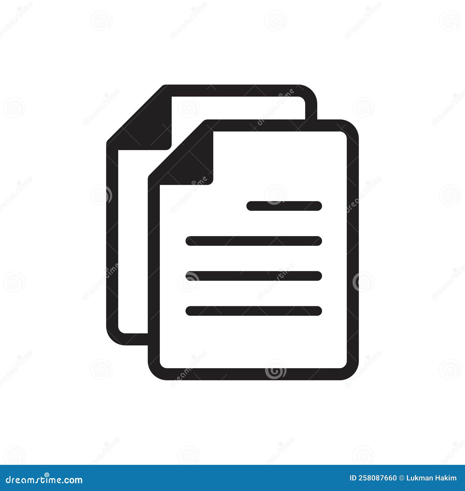 Document Symbol. Document Icons. Paper Document Page Icon Stock Vector ...
