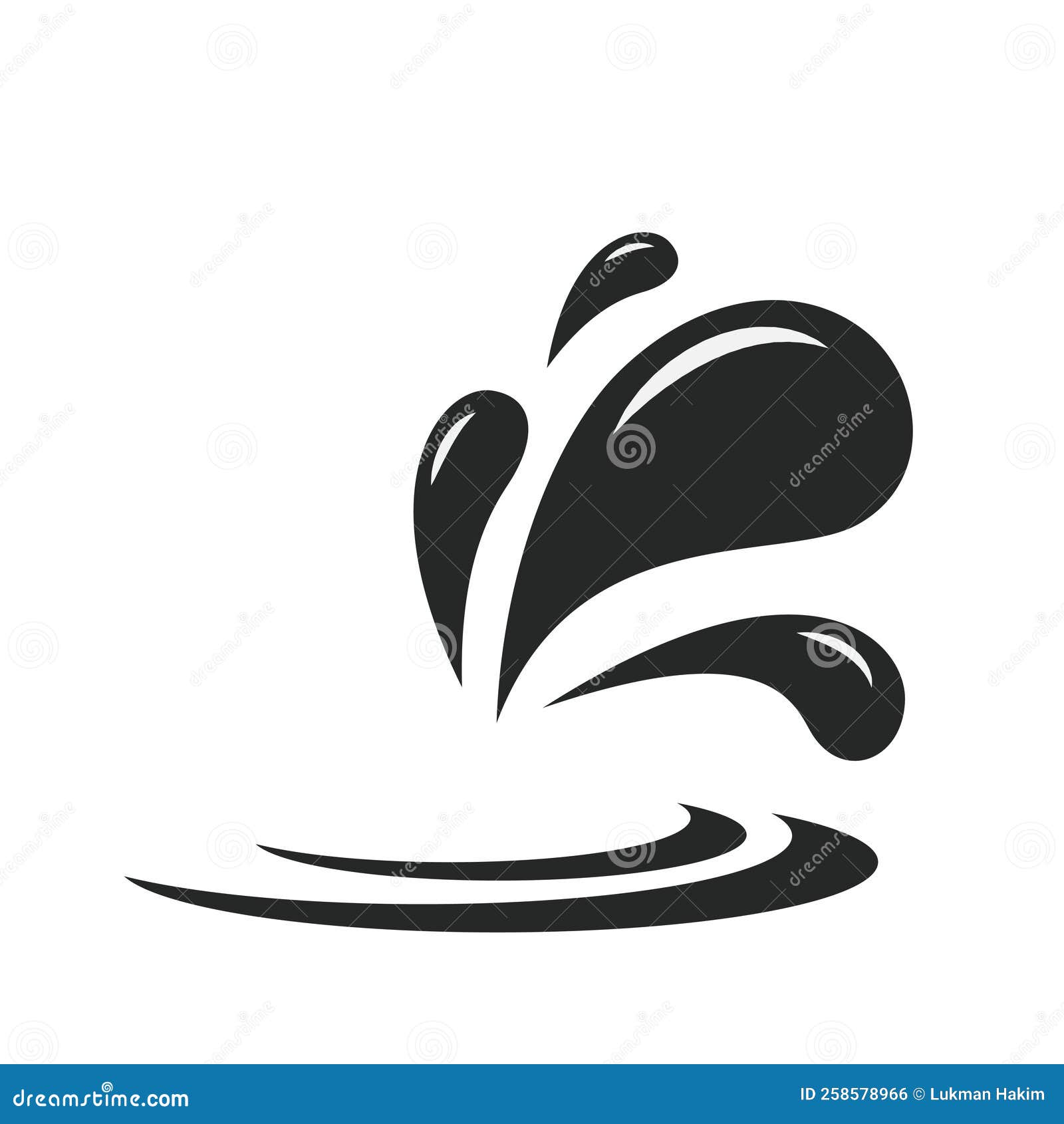 Water splash symbol stock vector. Illustration of nature - 258578966
