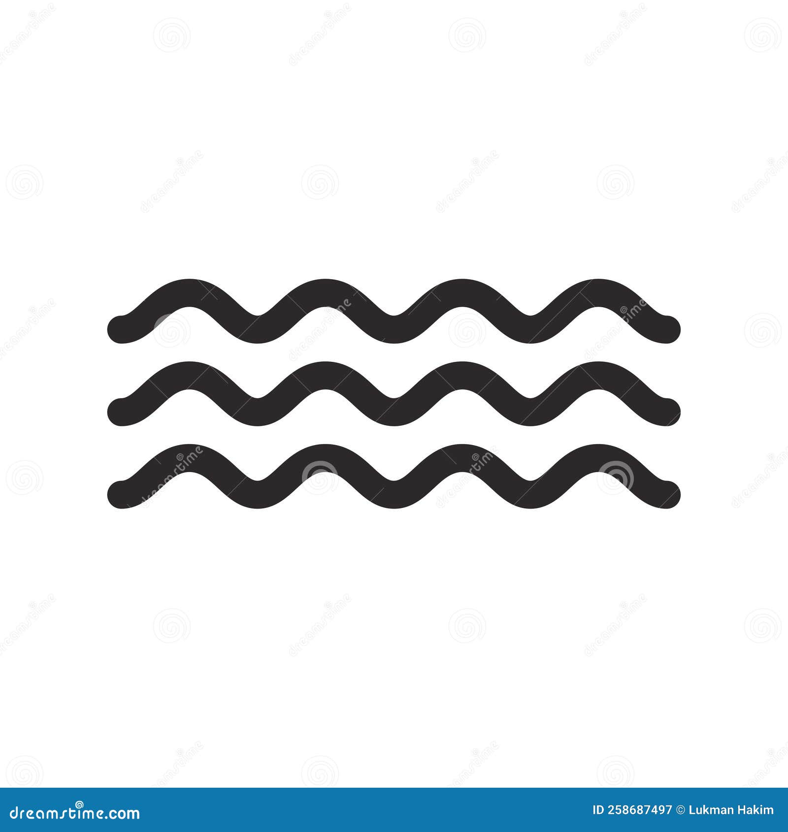 Wave Icon Vector. Line Water Wave Symbol Stock Vector - Illustration of ...