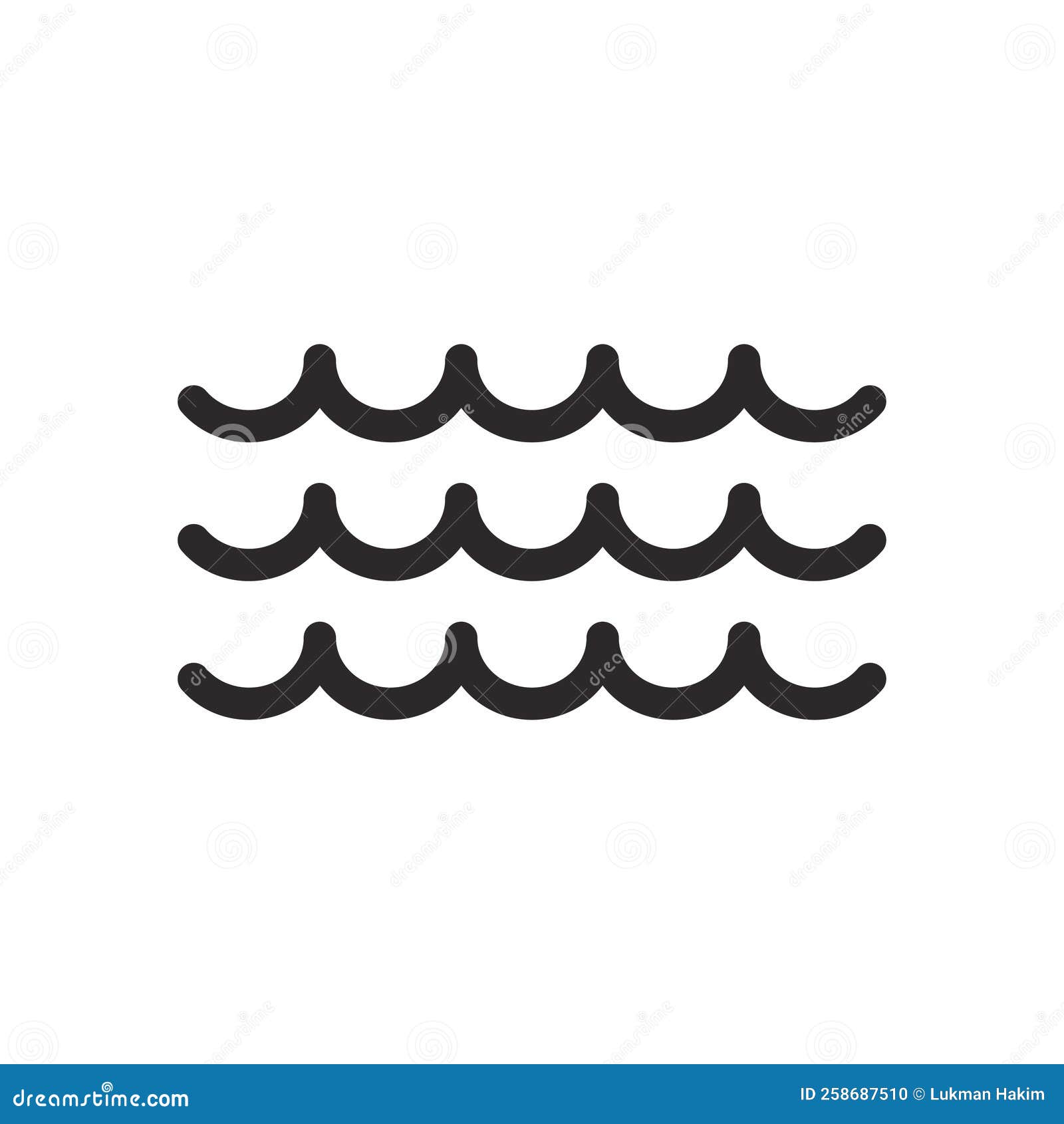 Wave Icon Vector. Line Water Wave Symbol Stock Vector - Illustration of ...