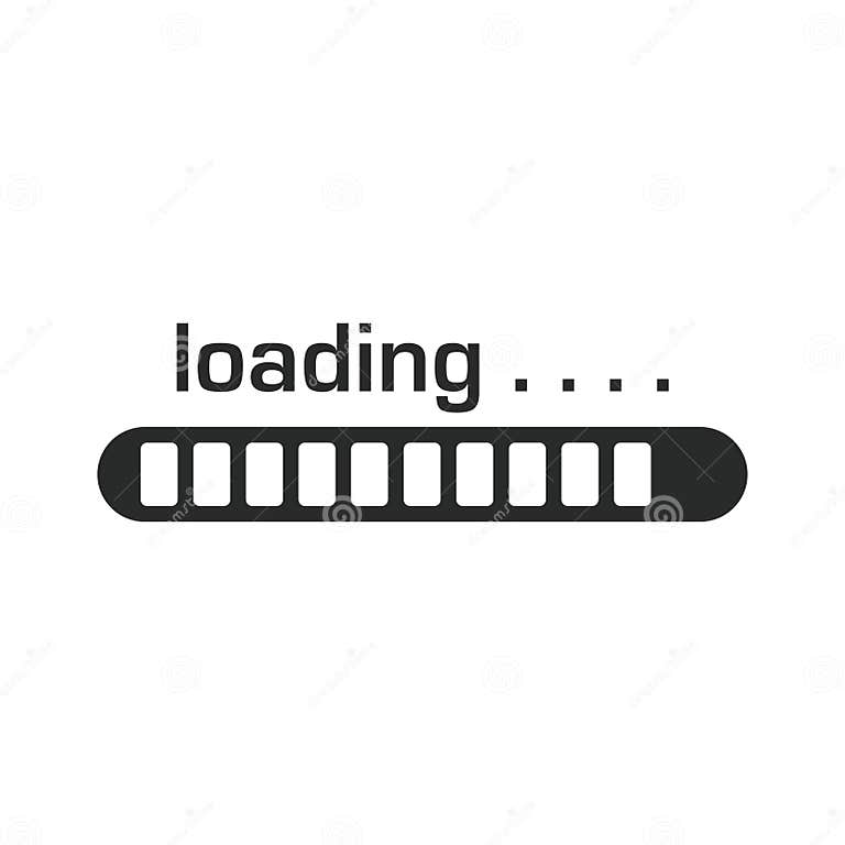 Computer Loading Icon Balck and White Background Stock Vector ...