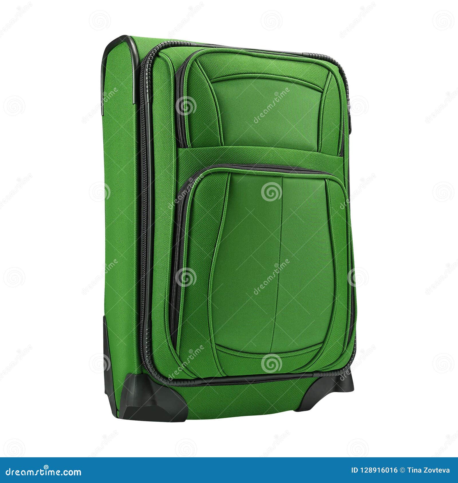 Mala De Viagem Verde Isolada No Branco Foto de Stock - Imagem de ...