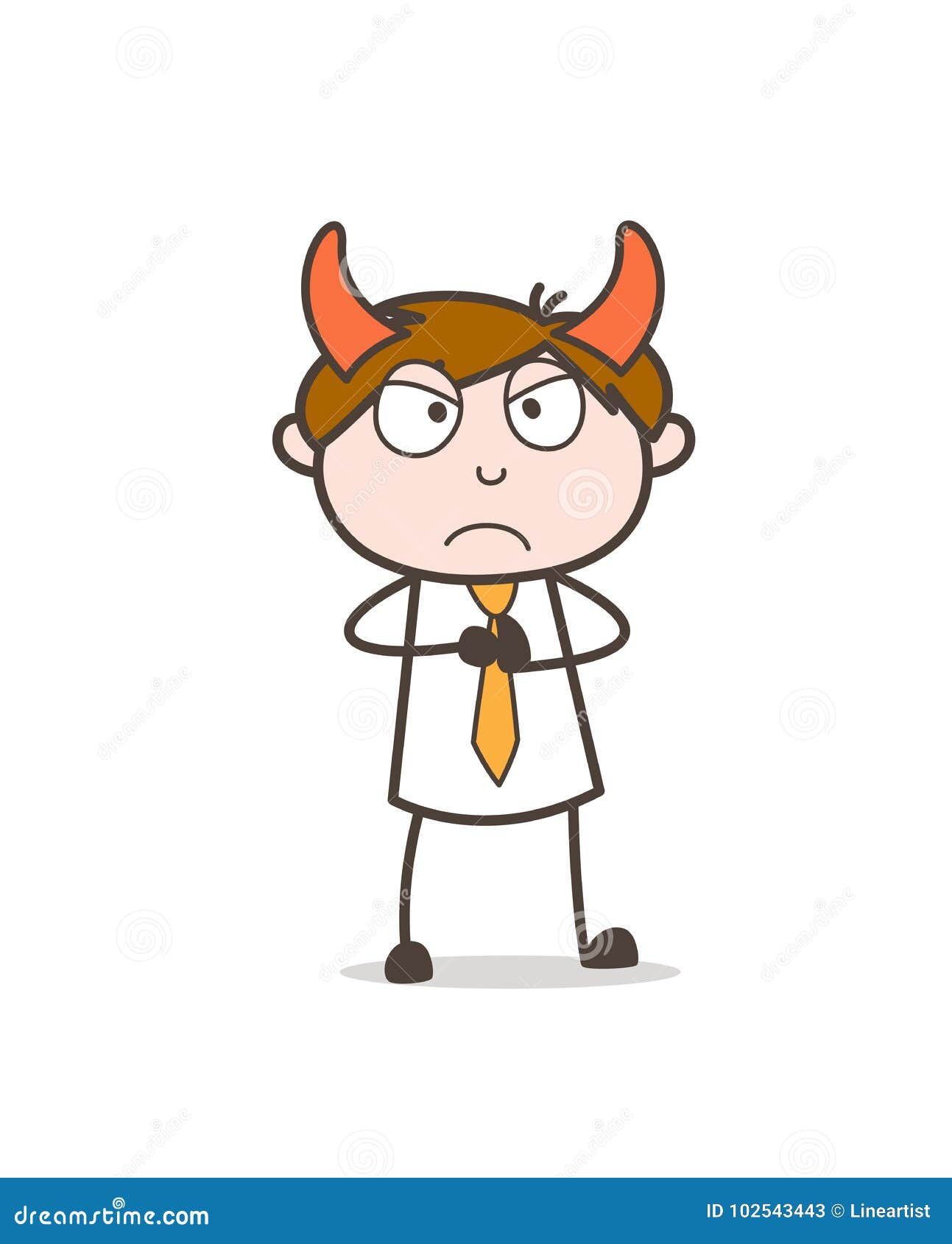 Mala Persona Del Diablo Con El Ejemplo Del Vector De Los Cuernos Stock ...