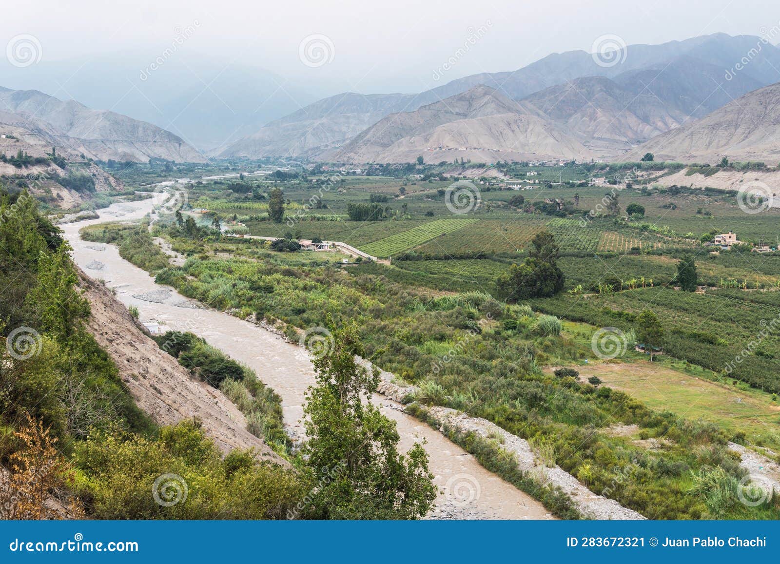 Mala River Valley in Lima Peru Stock Image - Image of green, view ...