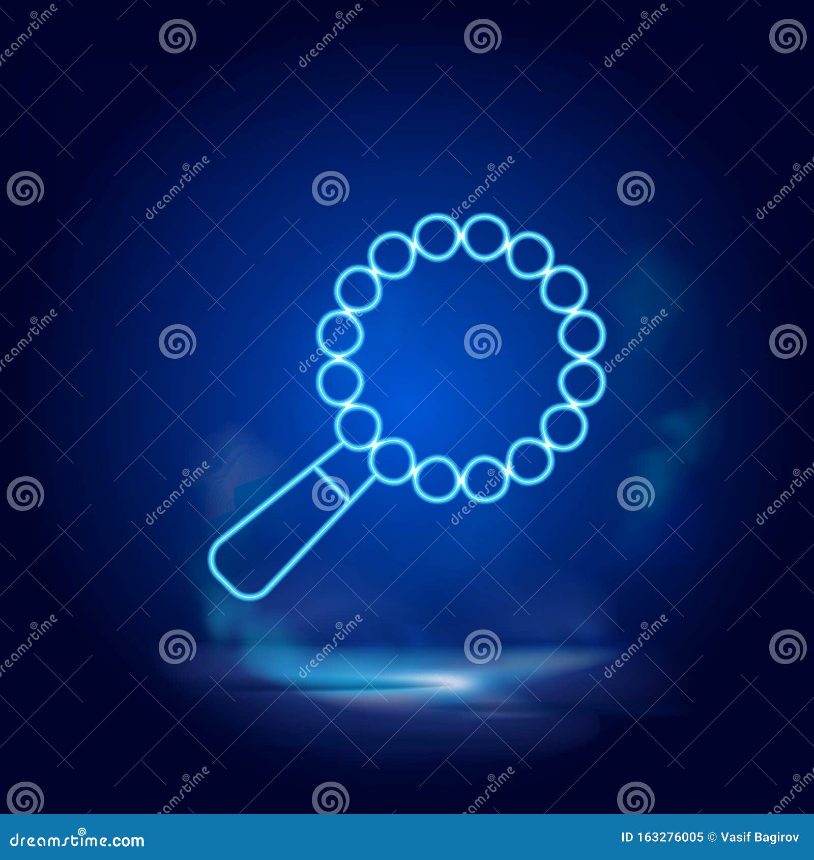 Mala Symbol Neon Icon. Blue Neon Vector Icon. Smoke Effect Blue ...