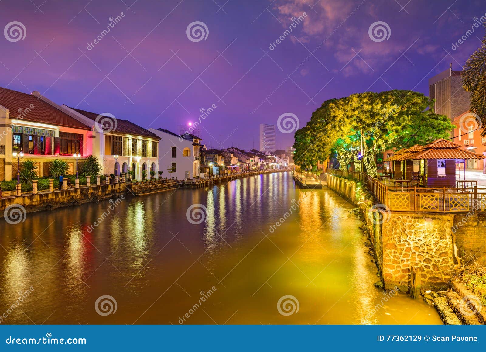 Malacca, Malaysia Skyline stock image. Image of streets - 77362129