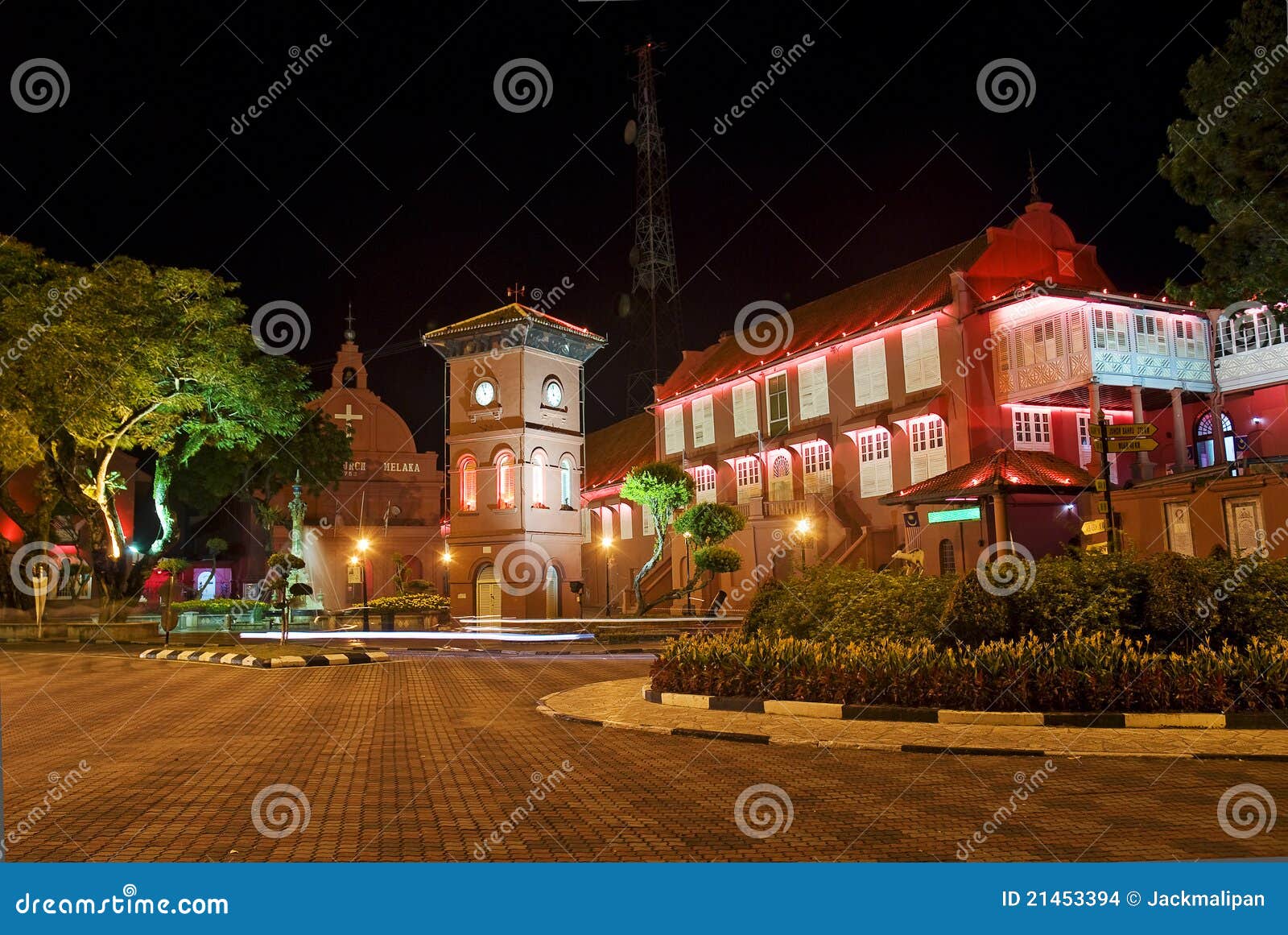 Malacca Malaysia Square with Dutch Colonial Archit Stock Photo - Image ...