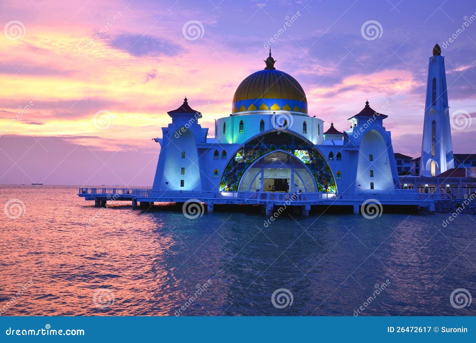 Malacca Straits Mosque stock image. Image of island, malaysia - 26472617