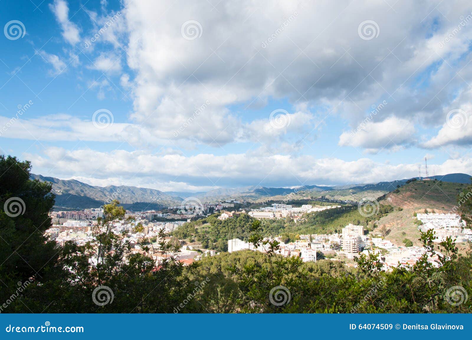 Malaga cityscape stock image. Image of landscape, culture - 64074509