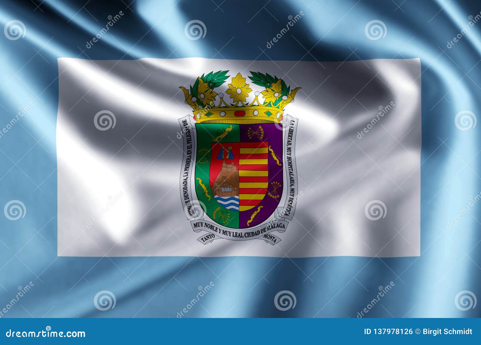 Malaga Realistic Flag Illustration. Stock Illustration - Illustration ...