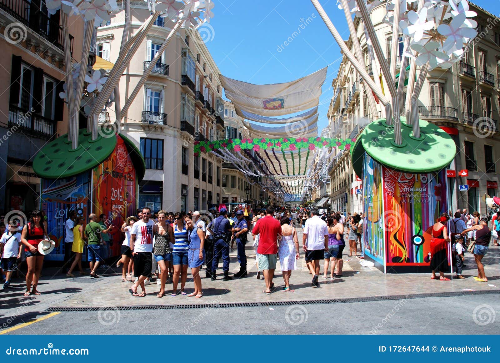 City Centre during the Malaga Fair, Malaga, Spain. Editorial Stock ...