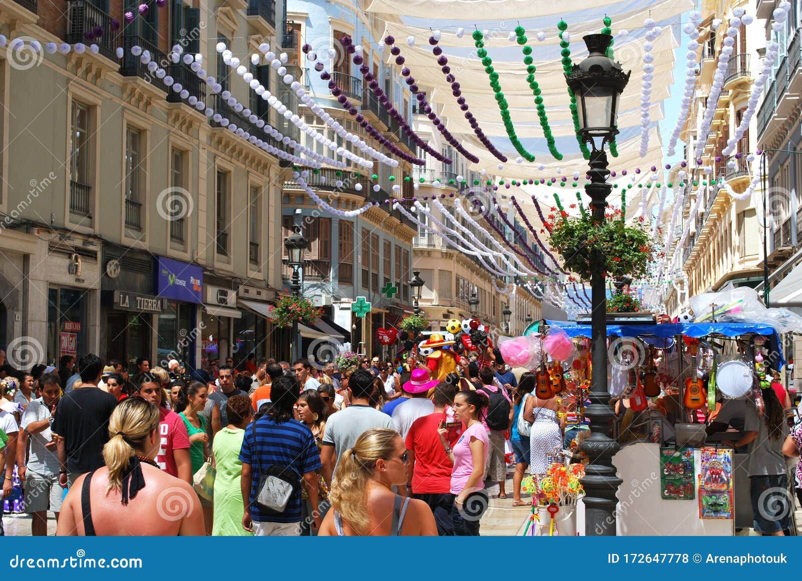 City Centre during the Malaga Fair, Malaga, Spain. Editorial Stock ...