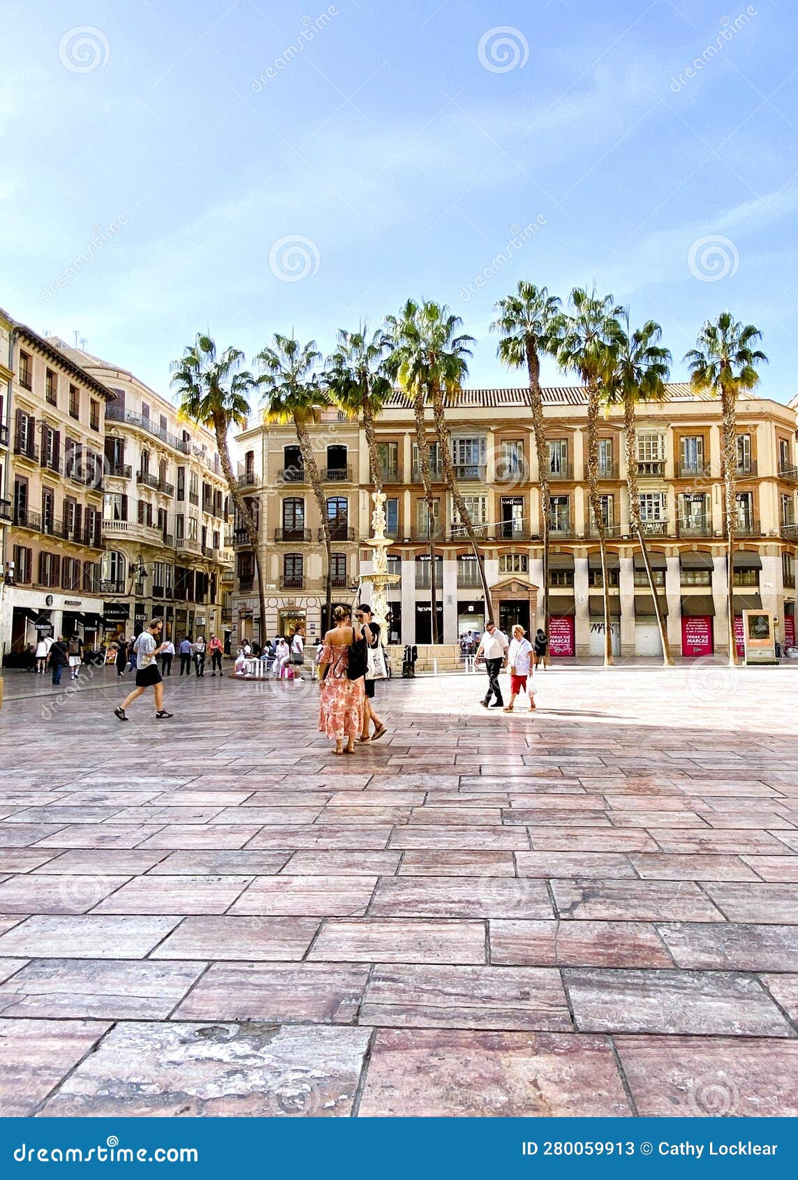 Malaga, Spain - 10-27-2022 - Busy Street in Downtown Area of Malaga ...