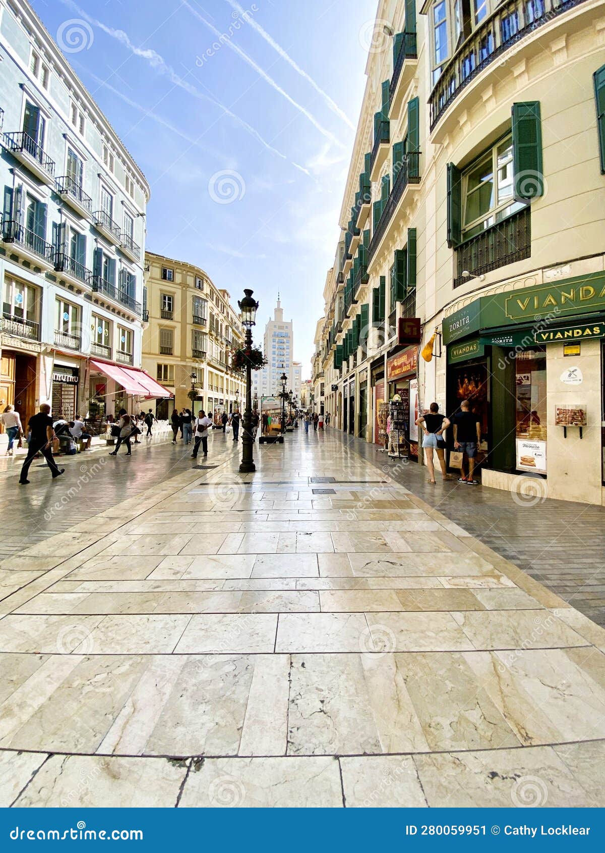 Malaga, Spain - 10-27-2022 - Busy Street in Downtown Area of Malaga ...