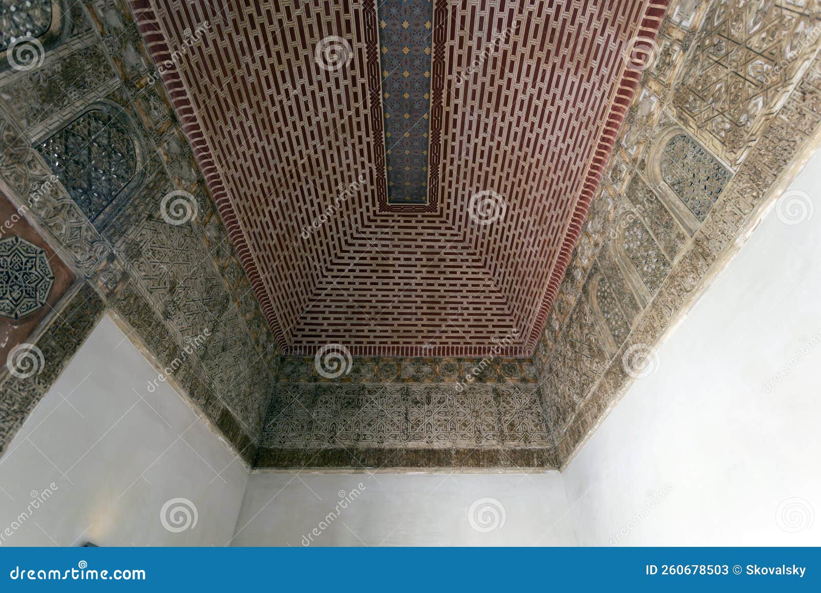 Ceiling in the Alcazaba of Malaga Editorial Stock Photo - Image of ...