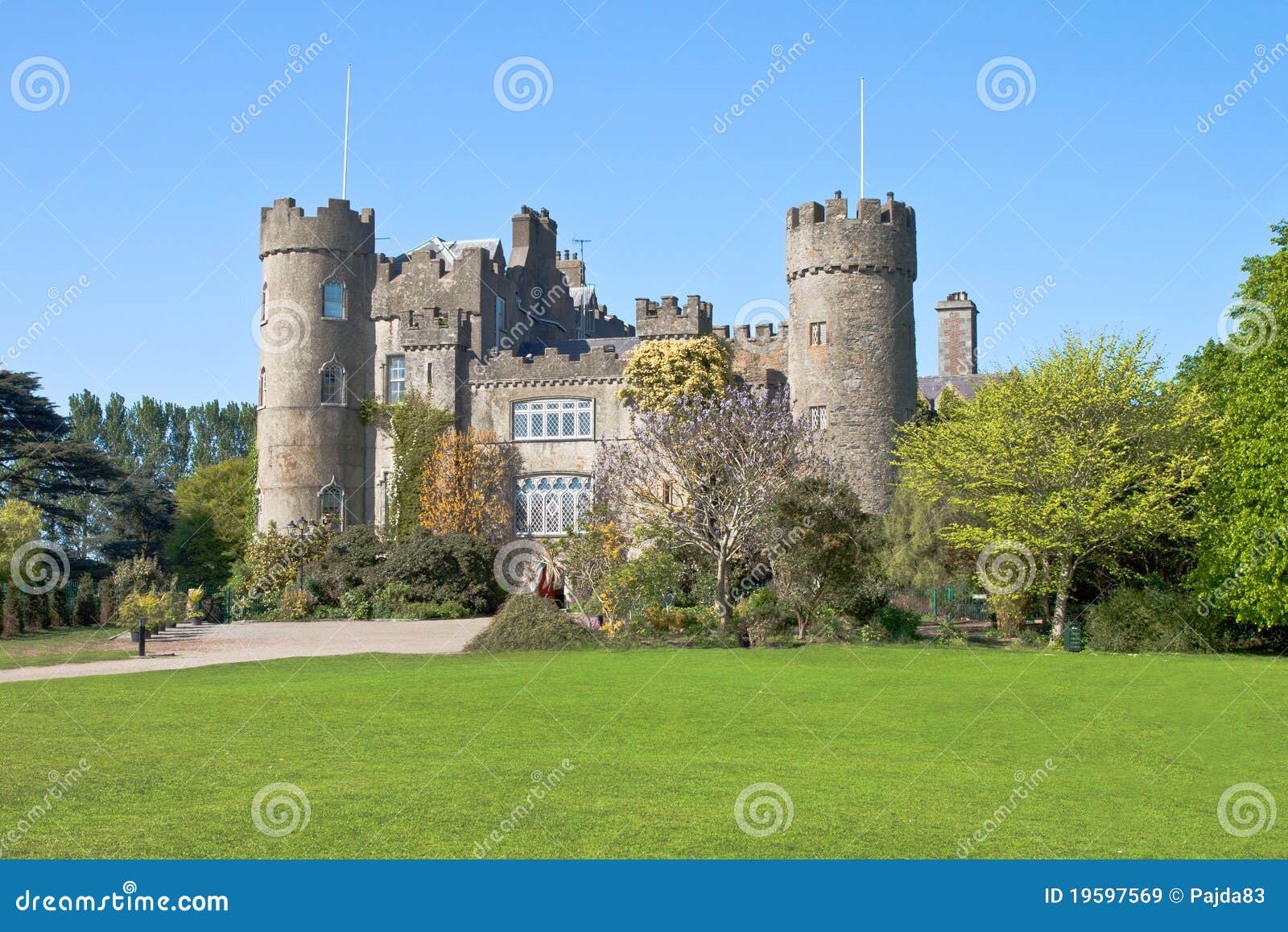 Malahide Castle in Dublin, Ireland. Stock Image - Image of summer ...