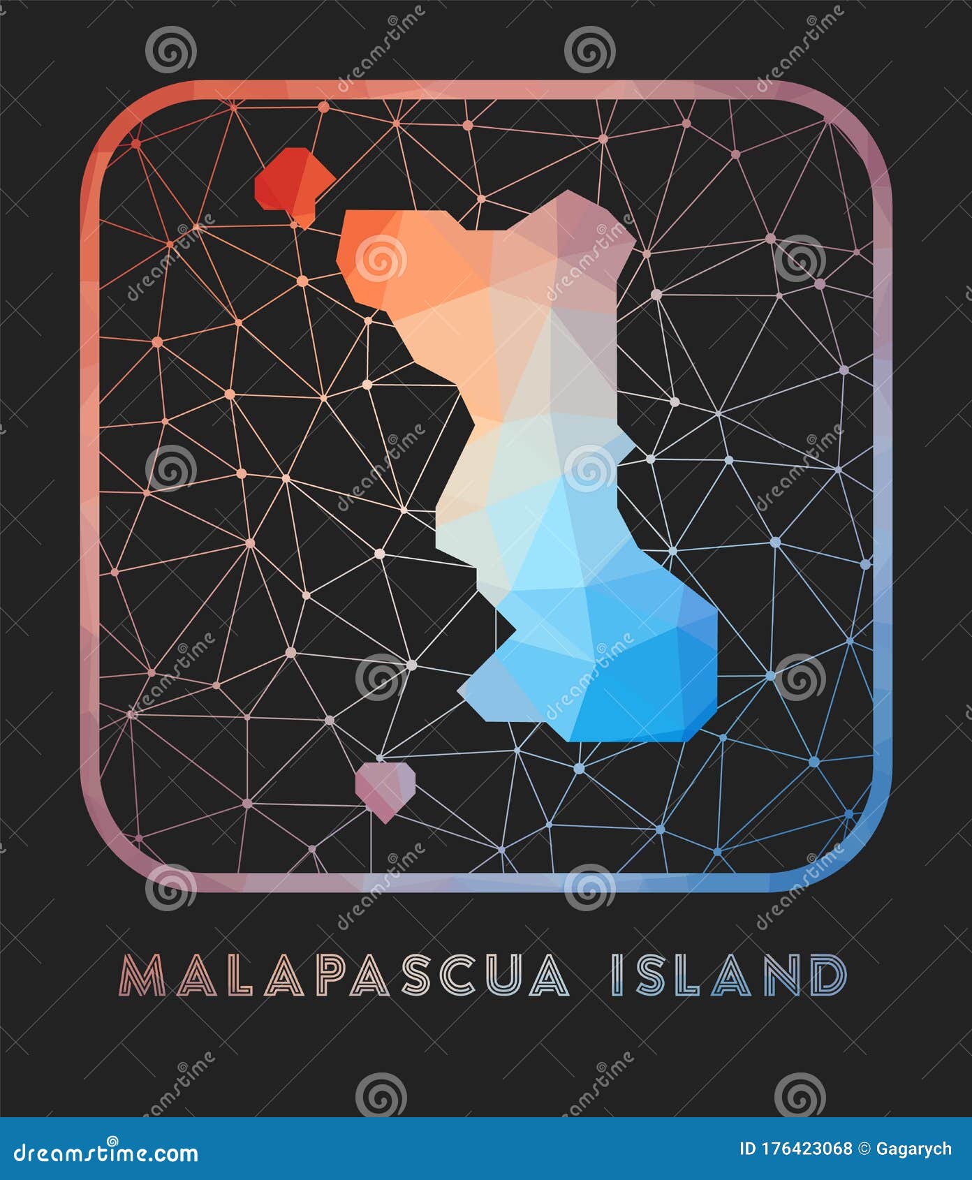 Malapascua Island Map Design. Stock Vector - Illustration of design ...