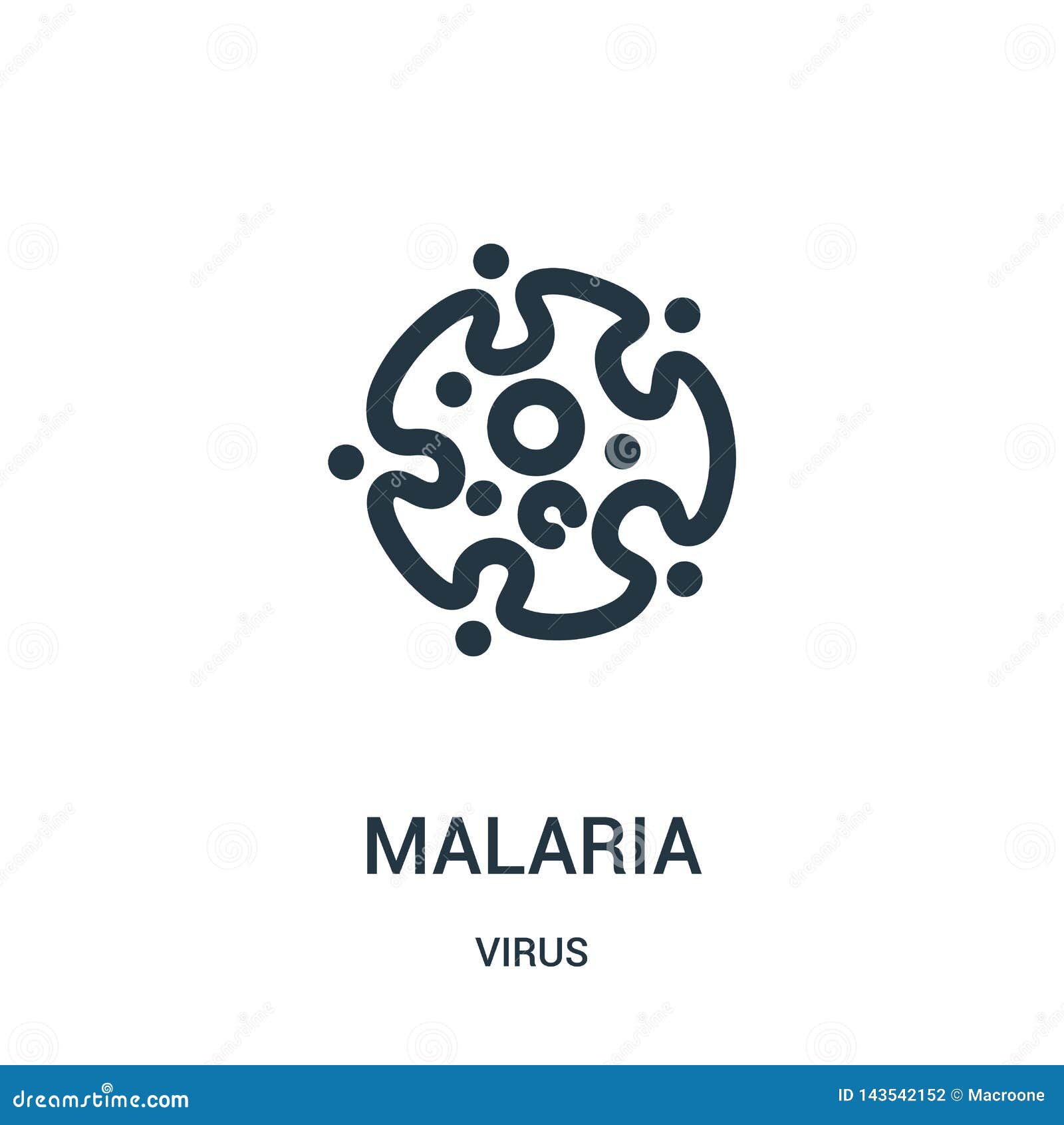 Malaria Icon Vector from Virus Collection. Thin Line Malaria Outline ...