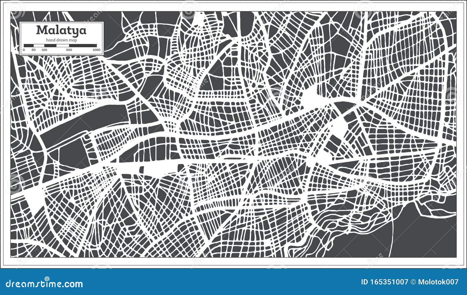 Malatya Turkey City Map in Retro Style. Outline Map Stock Vector ...