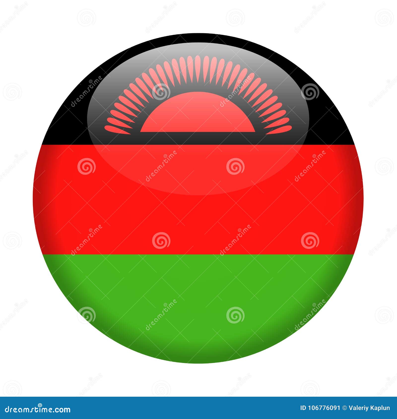 Malawi Flag Vector Round Icon Stock Illustration - Illustration of flat ...