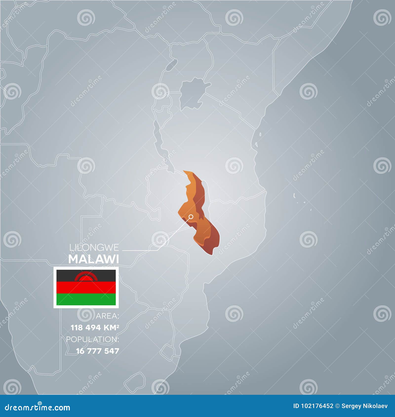 Malawi information map. stock vector. Illustration of malawi - 102176452