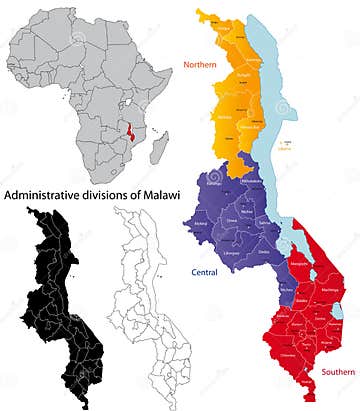 Malawi map stock vector. Illustration of detail, detailed - 18964519